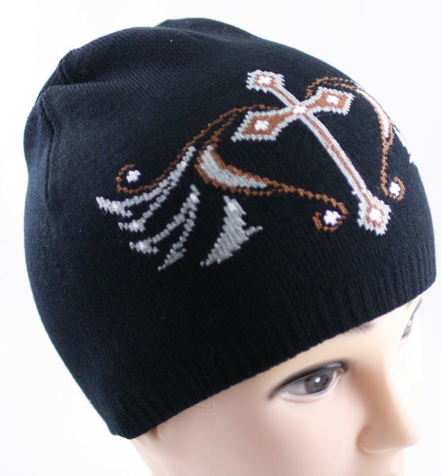 1 Piece Men's Boy's Winter Ski Knit Cross Design Beanie Hat PREMIUM ...