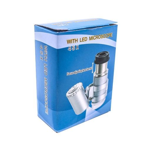 100pcs 45x Magnifying Glass Microscope with LED Light Adjustable Focus ...