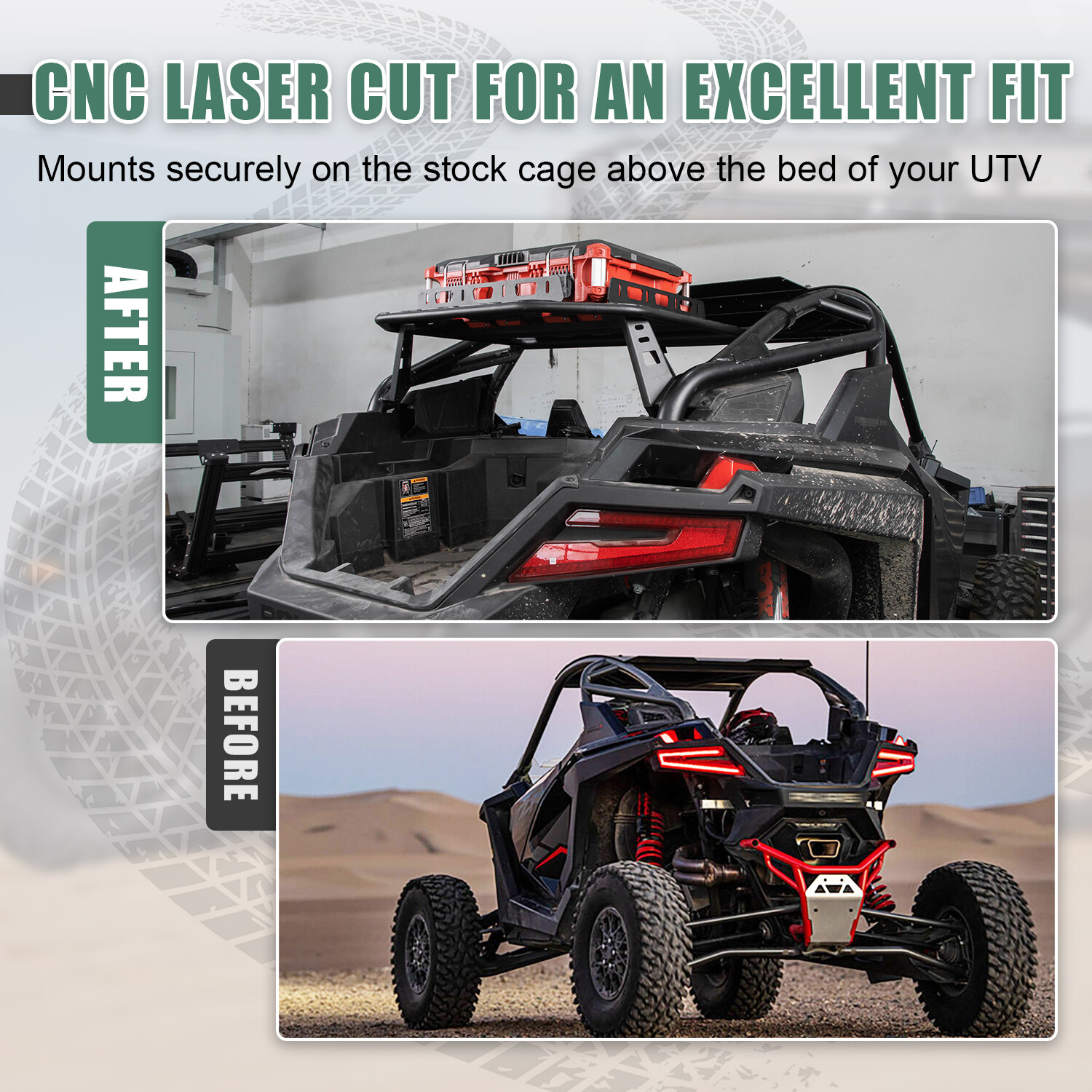 Adjustable Rear Bed Cargo Luggage Rack For 2022-2025 Polaris RZR Pro R ...