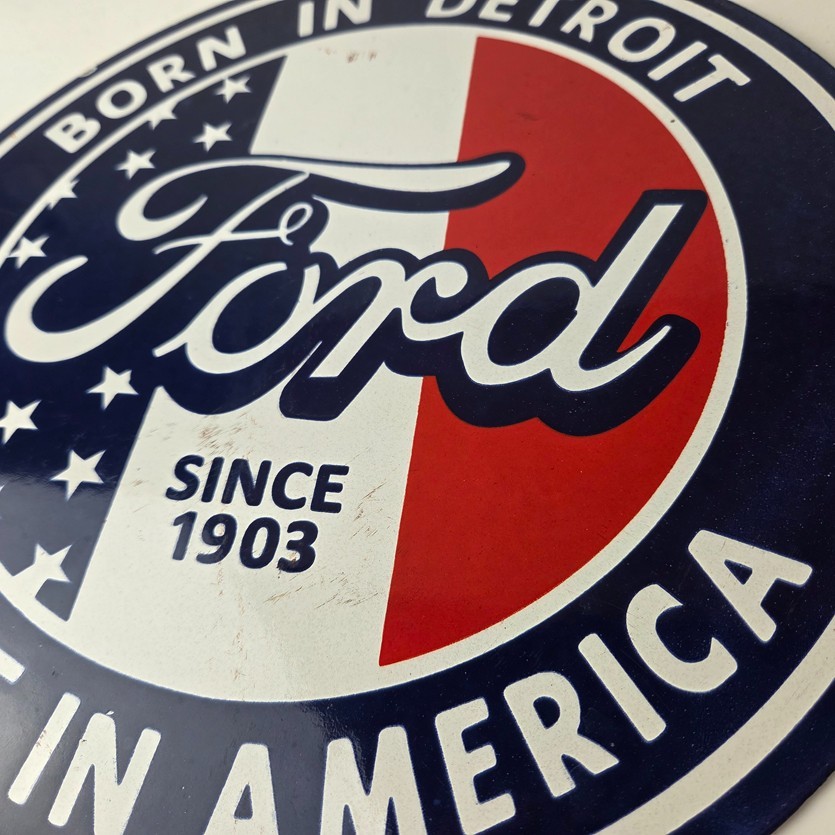 Vintage Ford Motors Sign - Detroit Gas Pump American Automotive ...