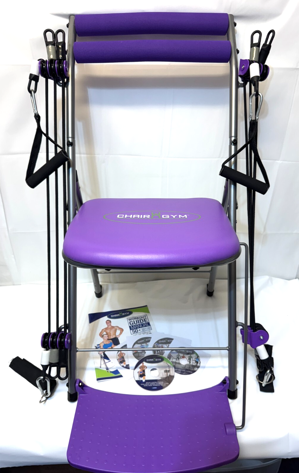 CHAIR GYM Purple Seated Upper/Lower Resistance Workout Machine Exercise ...