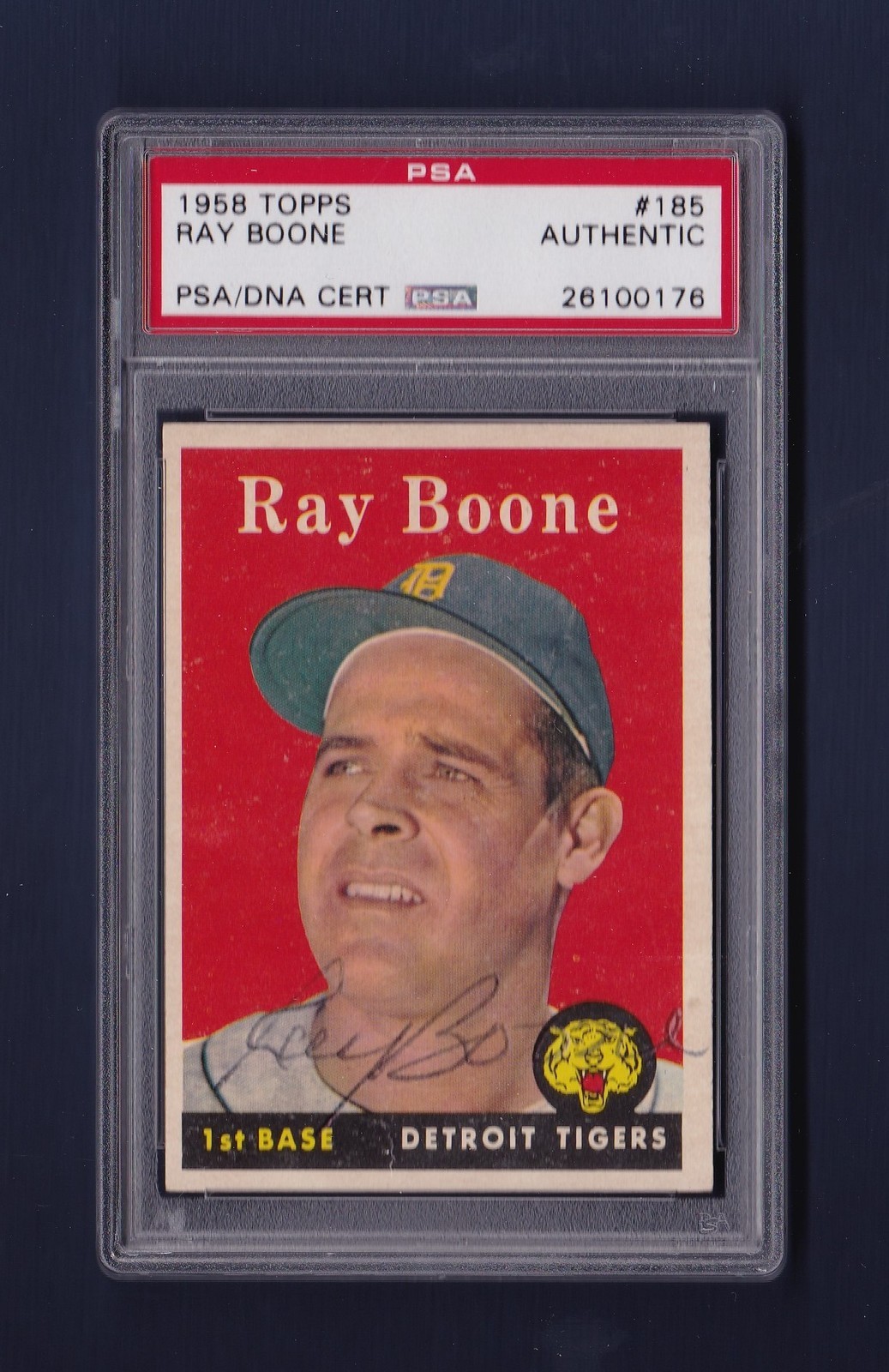 Ray Boone signed Detroit Tigers 1958 Topps card Psa authenticated | eBay