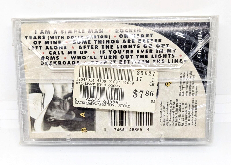 Ricky Van Shelton - Backroads - Sony Music 1991 Country Audio Cassette ...