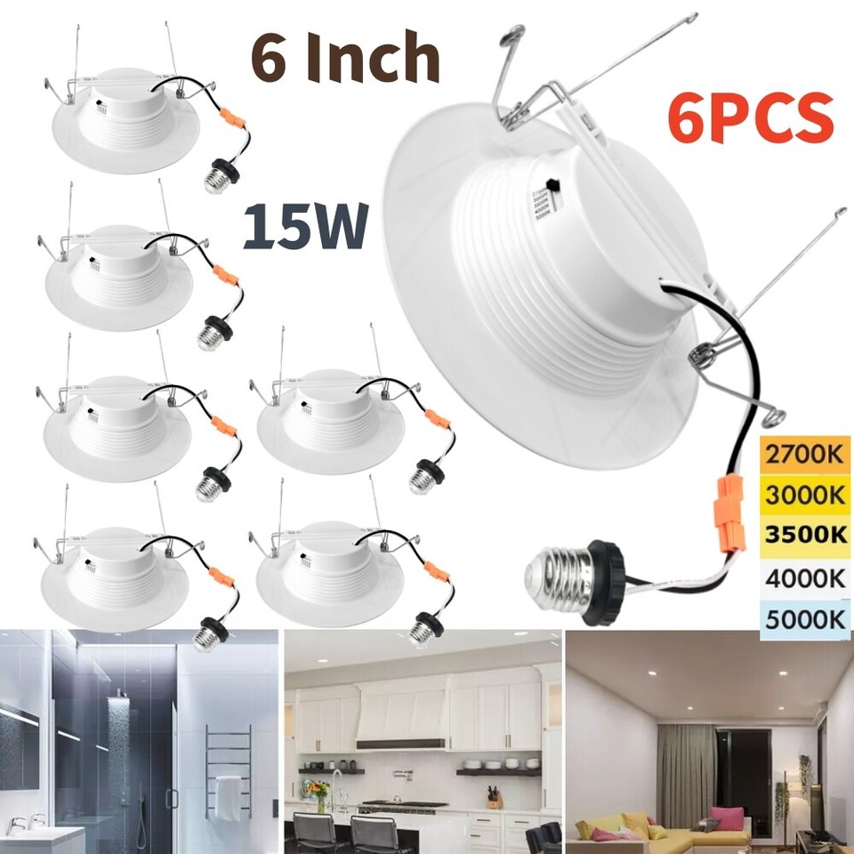5/6 Inch LED Can Lights Retrofit Recessed Lighting, 5CCT 15Watt ...