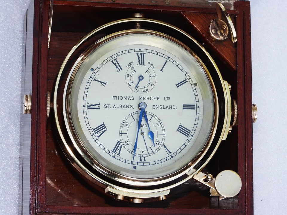 VGC THOMAS MERCER ST. ALBANS ENGLAND SHIPS MARINE CHRONOMETER FUSEE ...