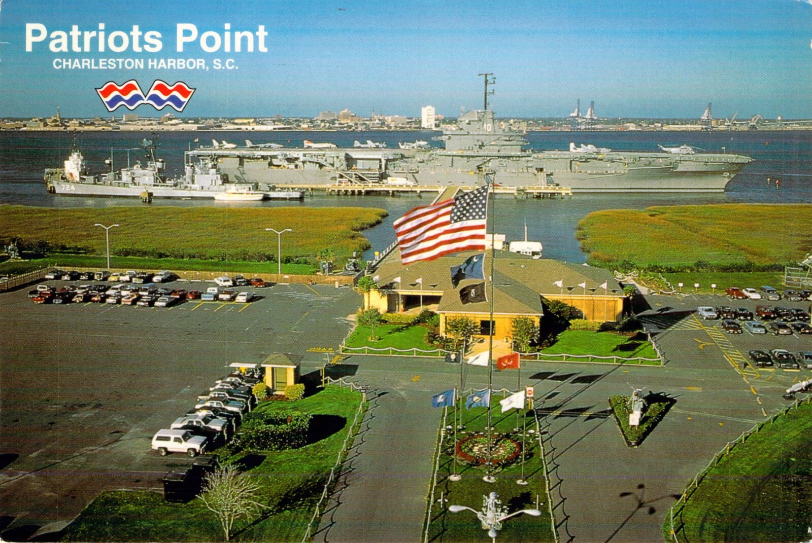 Aerial View Patriots Point Charleston Harbor, South Carolina Postcard ...
