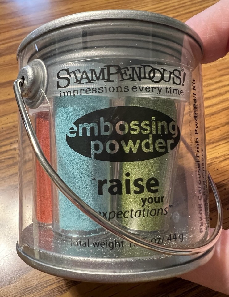 Stampendous LOT of 2 Embossing Powder Carousel Pail Kit - 10 colors | eBay