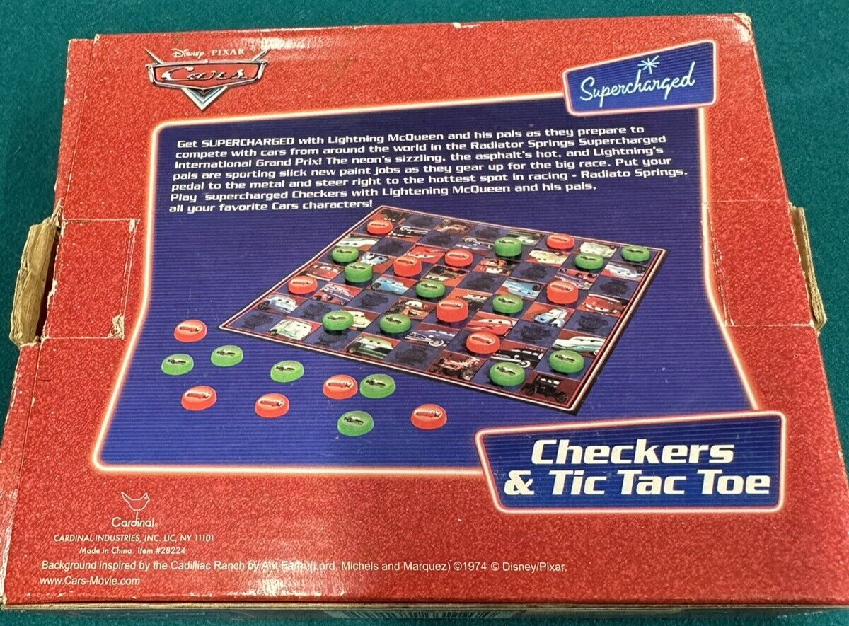 Disney PIXAR Cars Checkers & Tic Tac Toe Board Game | eBay