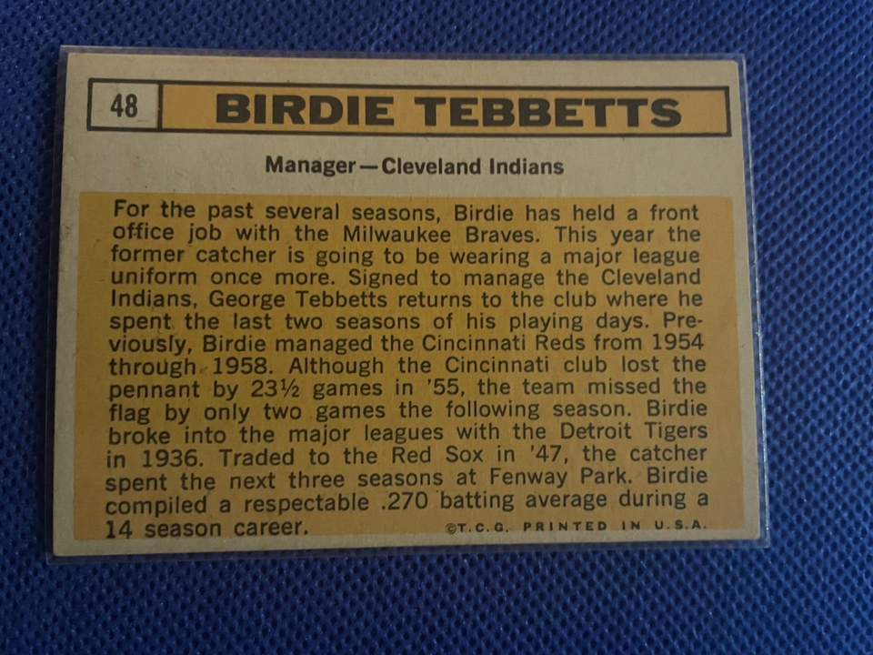 1963 topps # 48 BIRDIE TEBBETTS | eBay