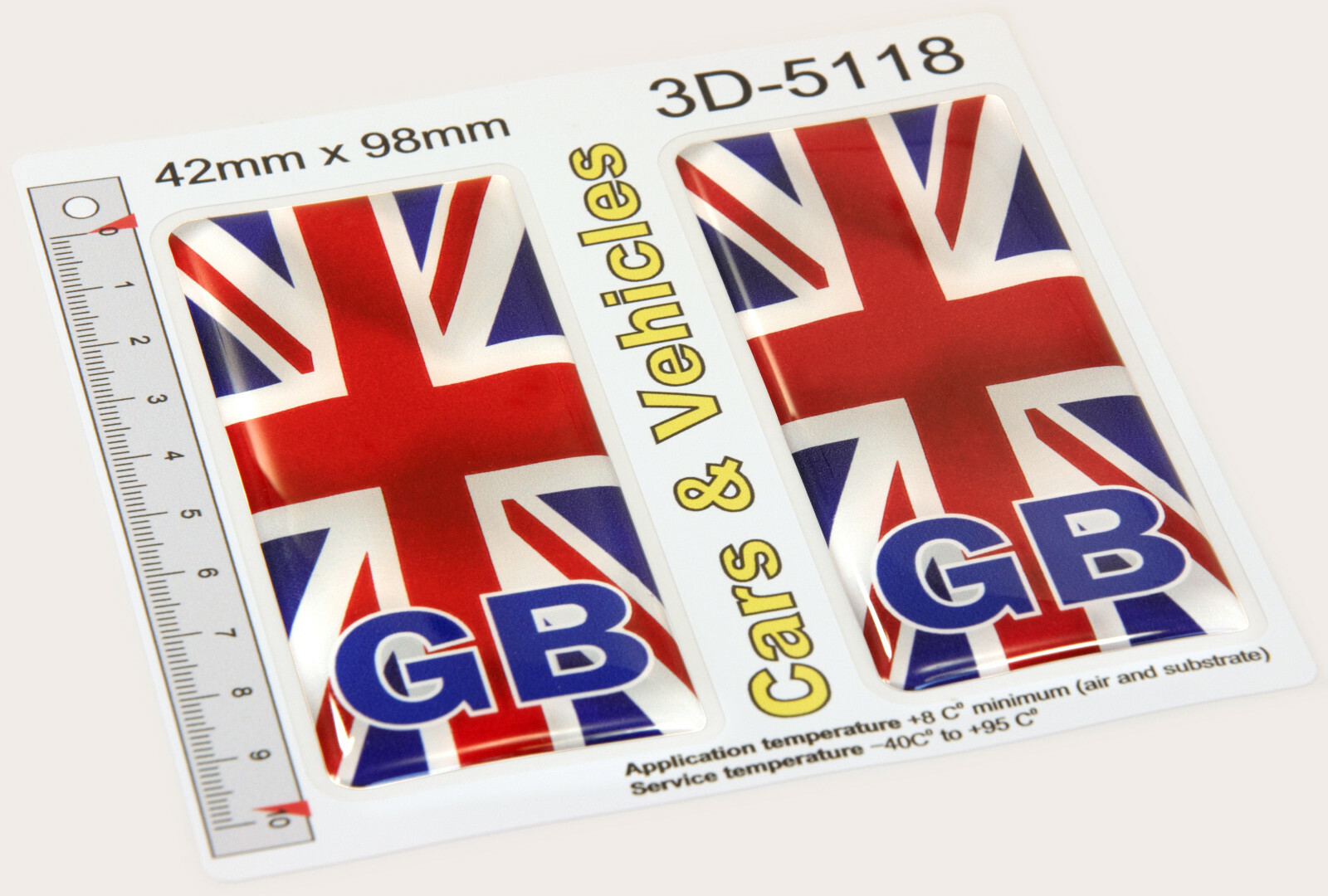 2x GB UK Union Jack Flag Number Plate 3D Gel Resin Stickers Decals ...