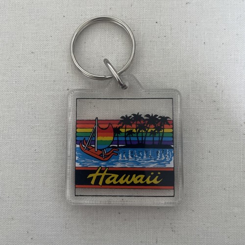Vintage Hawaii Rainbow Boat Keychain Key Ring Chain | eBay