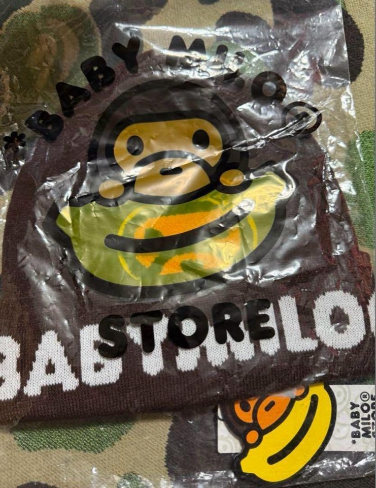 Bape Baby Milo Knit Cap Unused Black US Size Adjustable Logo ...