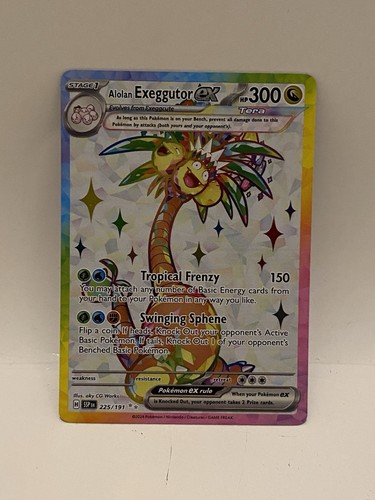 Alolan Exeggutor ex 225/191 Full Art Rare Pokemon Surging Sparks SV8 NM ...