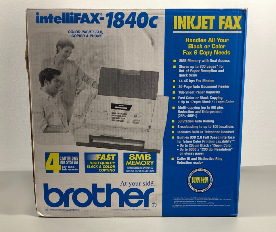 Brother IntelliFAX-1840c Inkjet Fax Machine Copy Fax Print Model 1840c ...