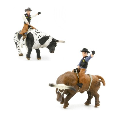Rodeo Toys Playset – 2 Bucking Bulls and Riders Bull Riding Toys ...