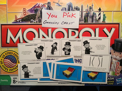Monopoly Electronic Banking COMMUNITY CHEST CARDS You Pick 2008 US ...