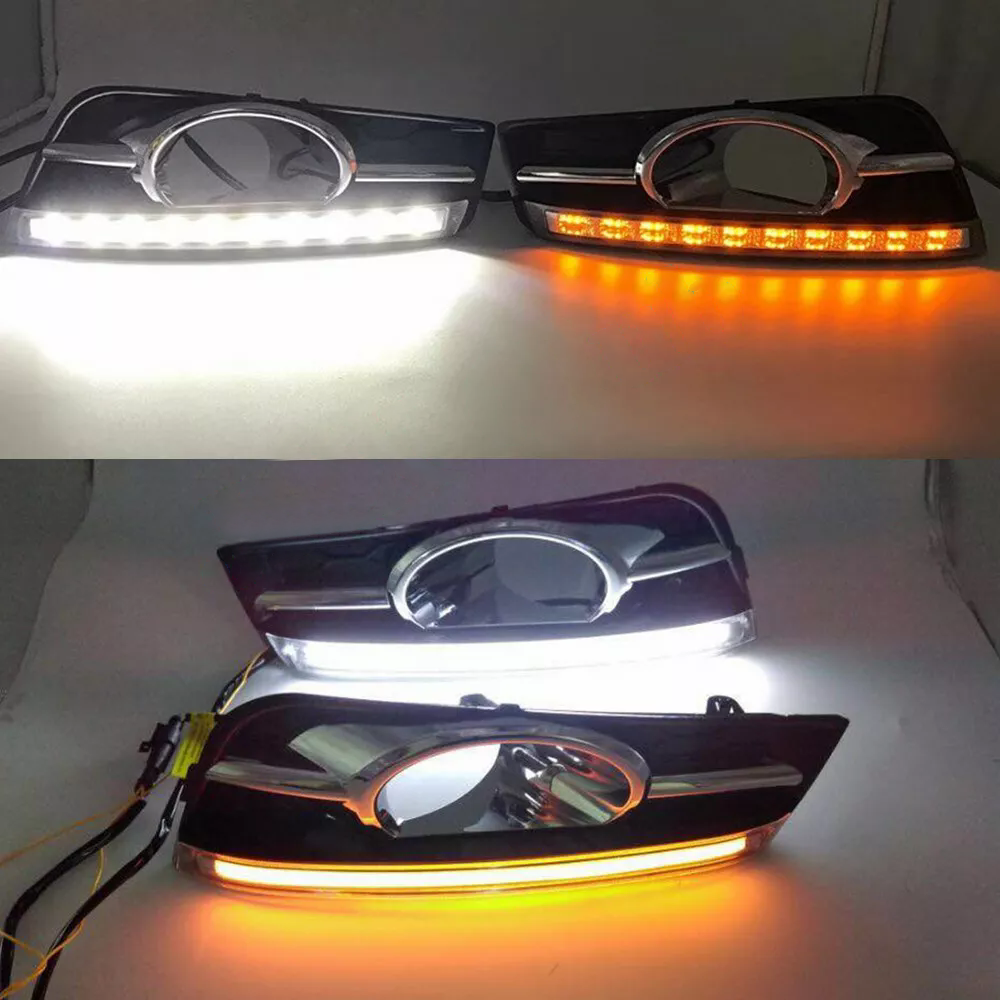 LED DRL Daytime Running Light Driving Lamps w/Turn For Chevrolet Cruze ...