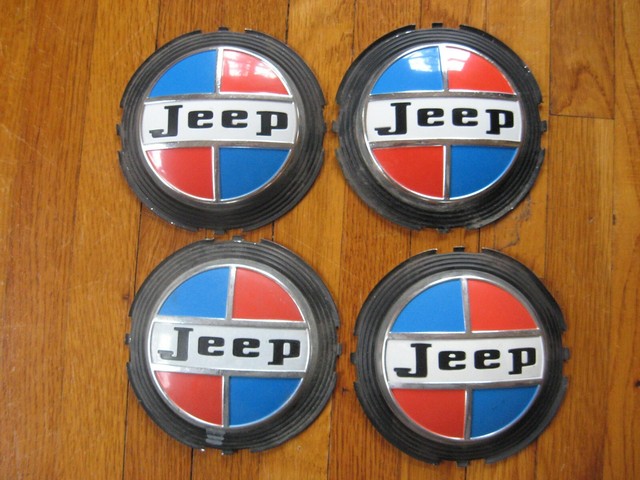 Set of 4 Jeep Center Wheel Caps CJ Wagoneer Jeepster ? | eBay