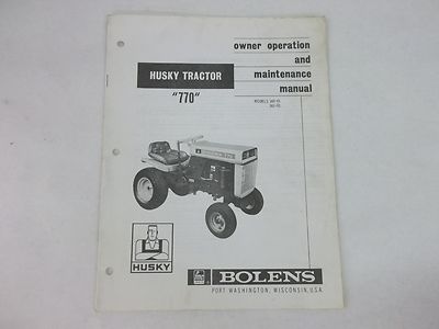 Bolens Husky Model 770 Tractor Operation & Maintencance Manual | eBay