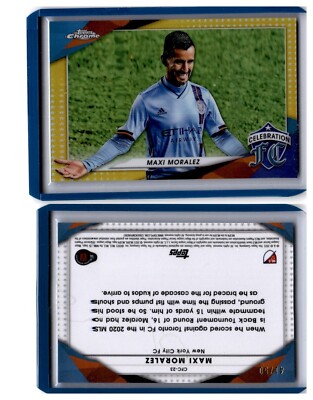 2021 Topps Chrome MLS Celebration Gold Refractor #23 Maxi Moralez NYFC ...
