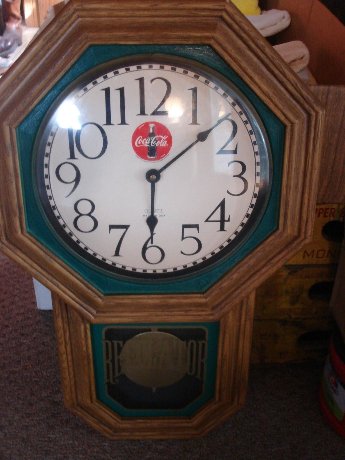 Vintage Rare Coke Coca Cola Advertising Quartz Pendulum Battery Wall ...
