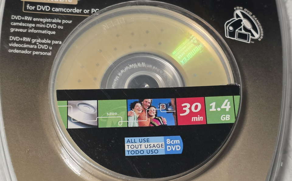 Memorex Mini DVD-RW 10 Pack NEW SEALED Single Sided DVD Camcorder Discs ...