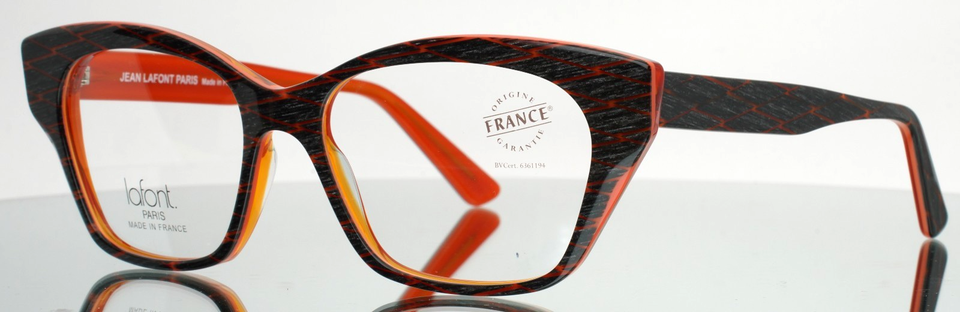 LAFONT Nice 2058 Black Orange Womens Semi Cat Eye Eyeglasses 53-15-138 ...