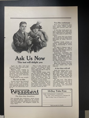 Vintage 1922 Pepsodent Ask Us Now Ad Advertisement | eBay