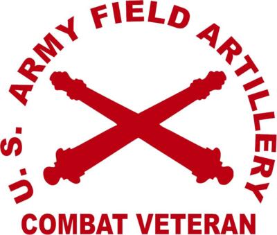 "U S ARMY FIELD ARTILLERY COMBAT VET" 3 Mil Vinyl Sticker for Car/Truck ...