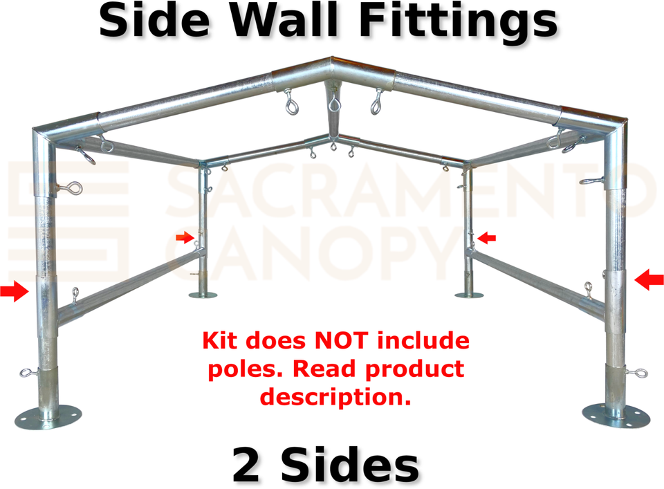 Carport & Greenhouse EMT Canopy Fittings Kits, Low Peak, Slope, & Flat ...