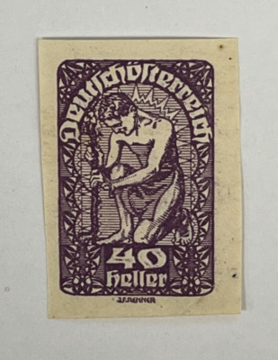 Austria Scott 234 Stamp Imperf - Coat Of Arms And Allegory 1920 (Mint ...
