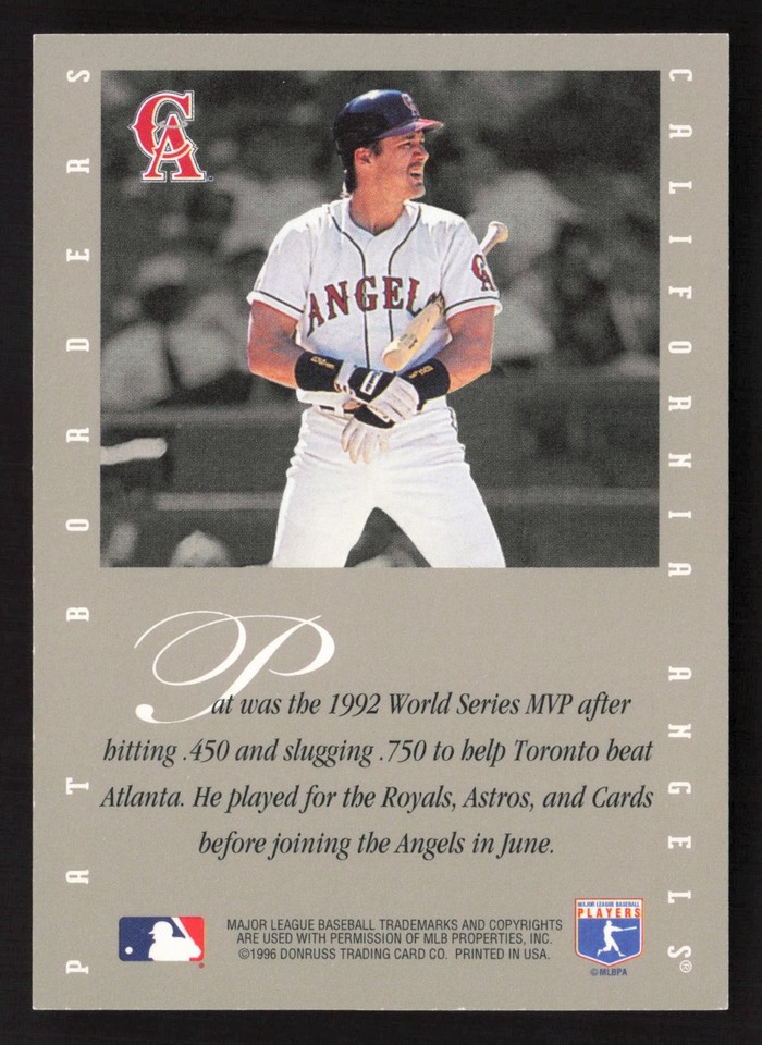 Pat Borders 1996 Leaf Signature Series Auto Extended Series Autograph ...