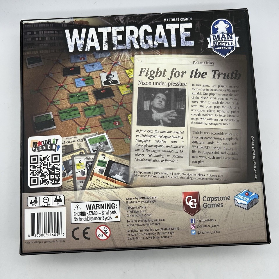 Watergate Board Game - Complete w/ All Pieces & Cards | eBay