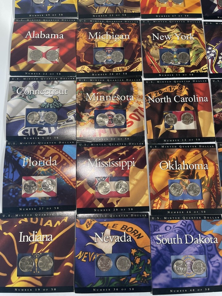 State Quarters Coins of America US Minted Quarter Dollar Set. All Unc ...