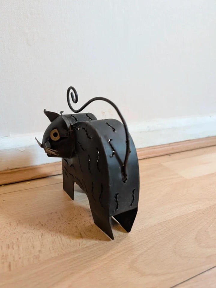 Vintage Cat handmade metal cat tealight candle holder | eBay UK