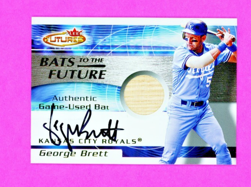 2001 Fleer Futures Bats to Future Bat Relic Autograph GEORGE BRETT #23/ ...