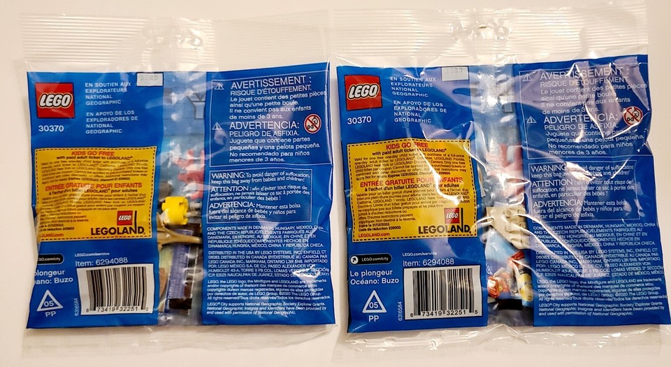 X2 LEGO City 30370 Ocean Diver National Geographic Spotted Ray Scuba ...