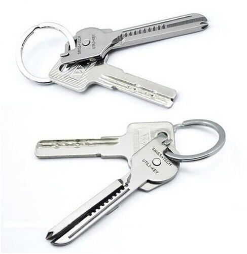 SWISS+TECH Utili-Key 6-in-1 Key Ring Chain Multitool Stainless Steel ...