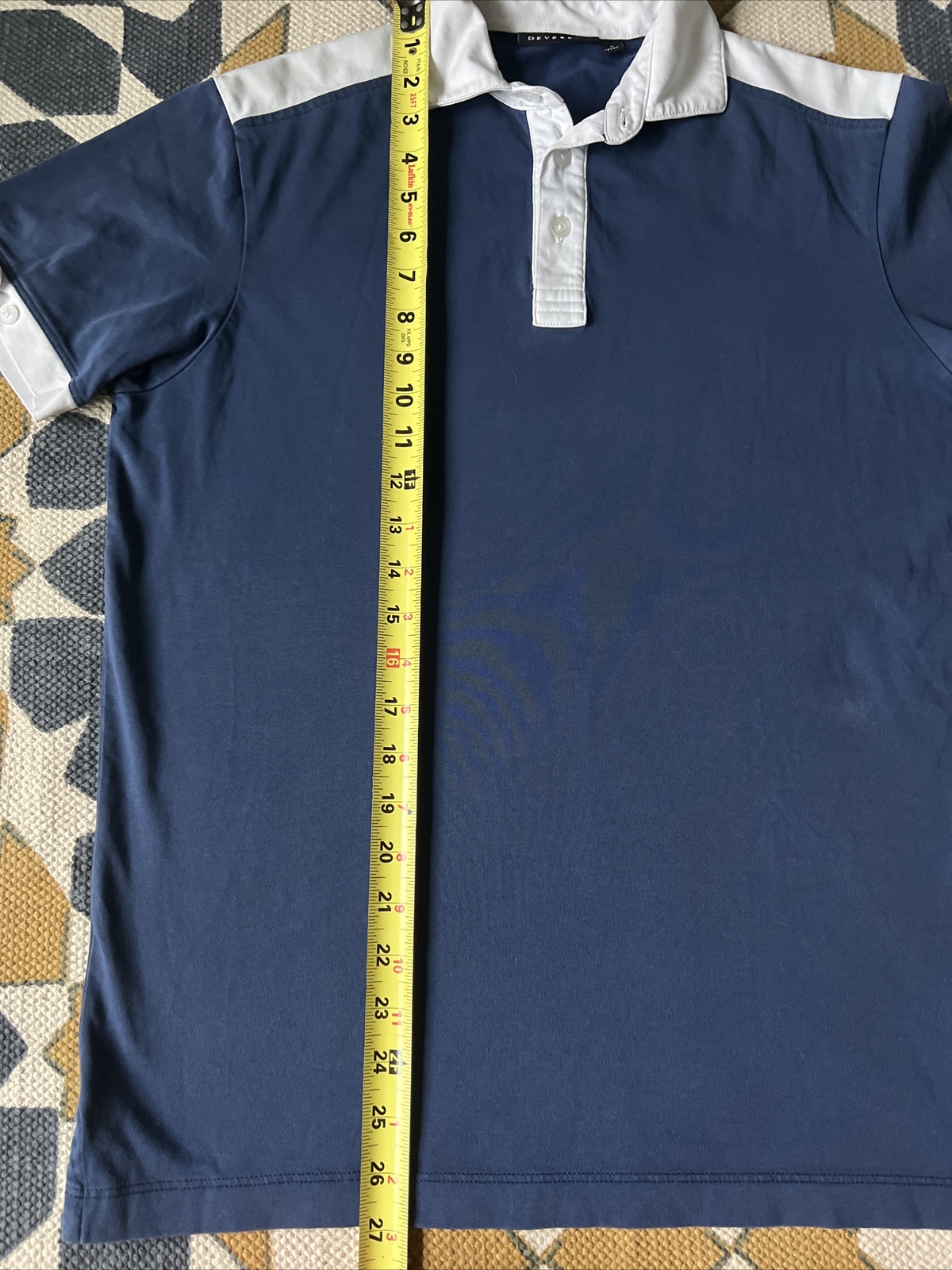 Devereux Golf Duke Polo Shirt Size Small Blue White Short Sleeve Pima ...