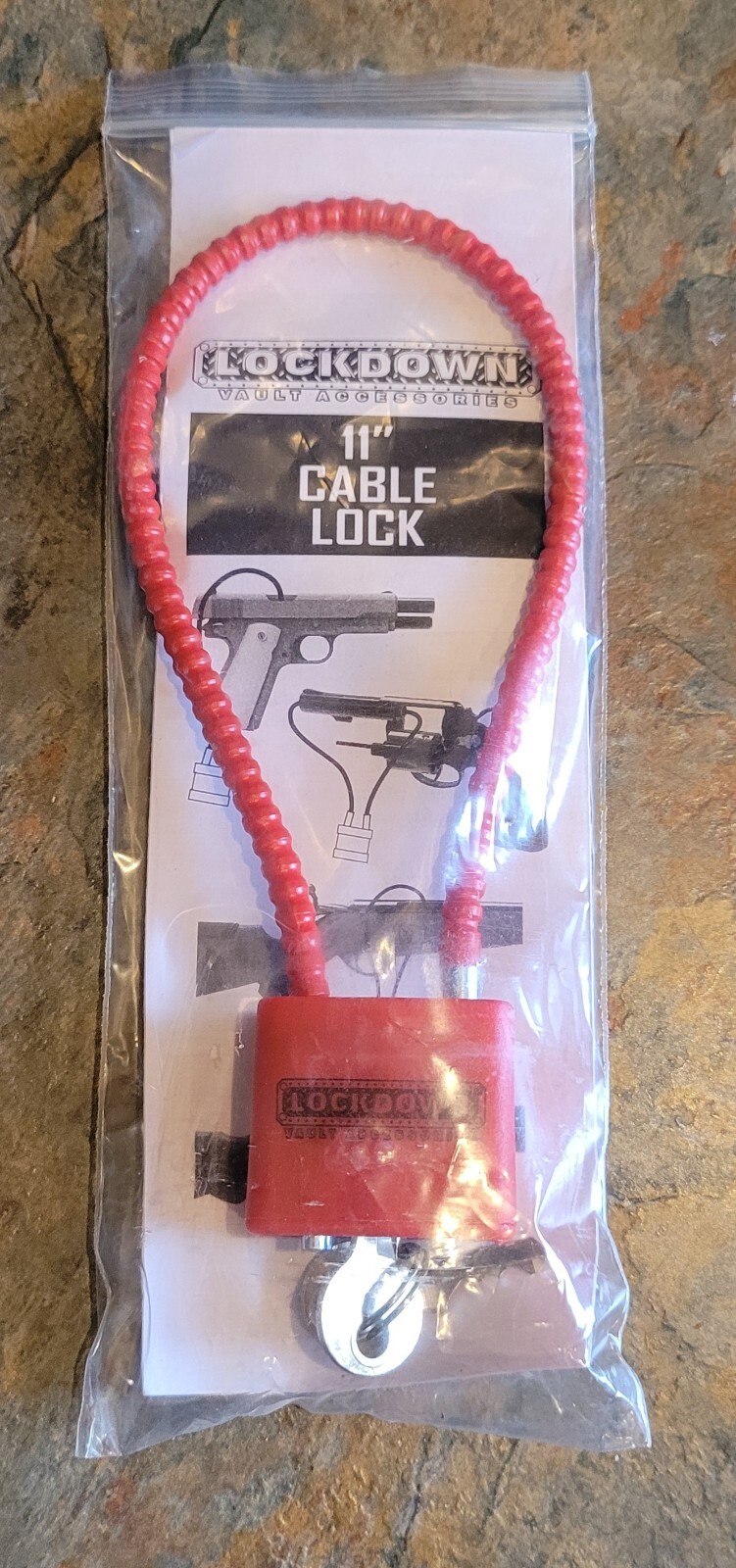 New Lockdown 11” 30mm Gun Cable Lock & 2 Keys DOJ Compliant Pistol ...