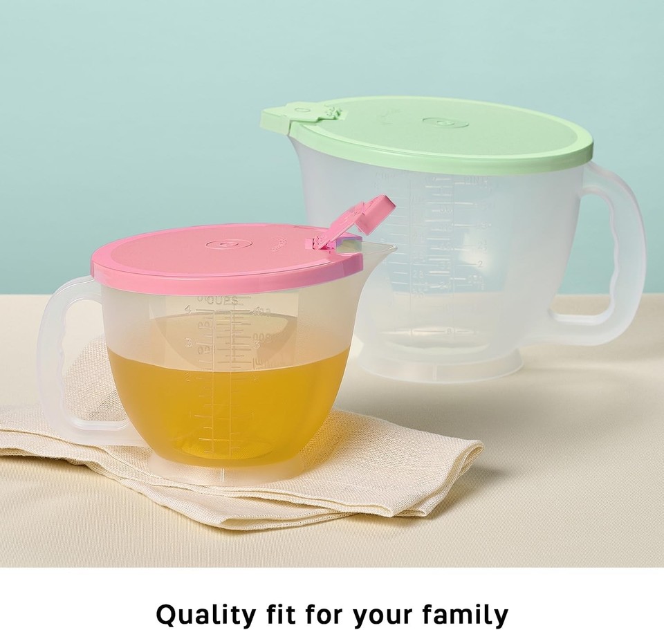 Tupperware Mix N Store Pitchers Measuring Batter Bowls 4+8 cups pink ...