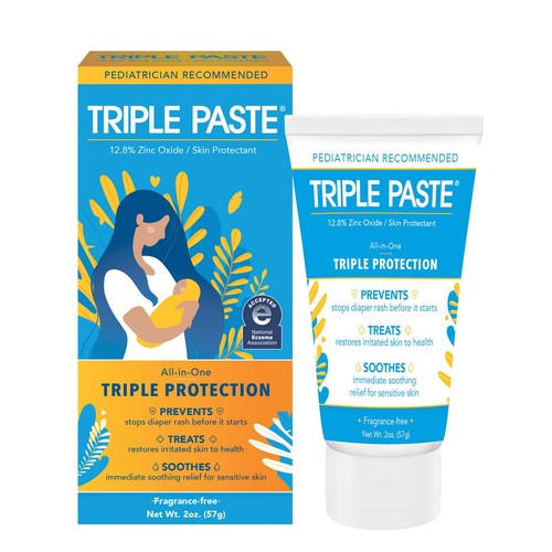 Triple Paste Diaper Rash Cream 2 Ounce Medicated Skin Protectant ...