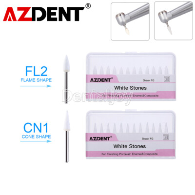 Dental White Stones Flame Cone Shape FG Burs Arkansas Stone Polishing ...