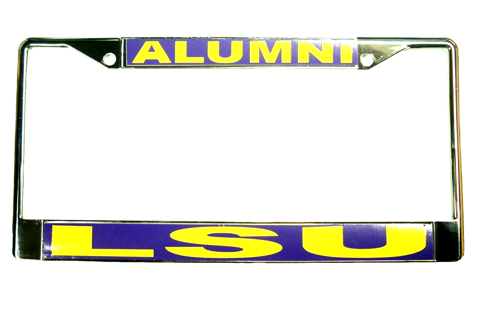LSU License Plate Frame, Polished Chrome, ALUMNI/LSU 0346 | eBay