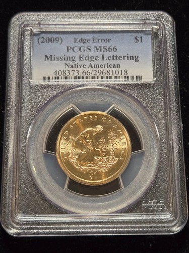 2009 Native American Missing Edge Lettering ERROR PCGS MS66 w/ Box (Z ...