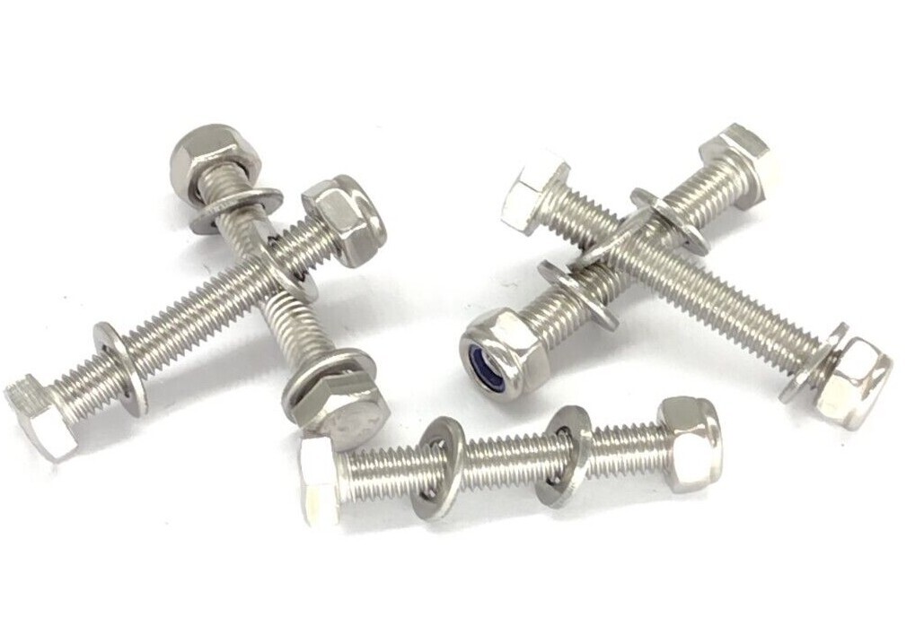 M8 8mm A2 STAINLESS STEEL BOLTS NYLOC LOCKING NUT WASHERS SET SCREWS | eBay