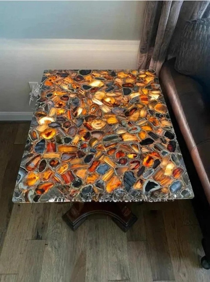 Elegant Agate Dining Table Tops, Luxury Furniture Table Agate Bar Table ...