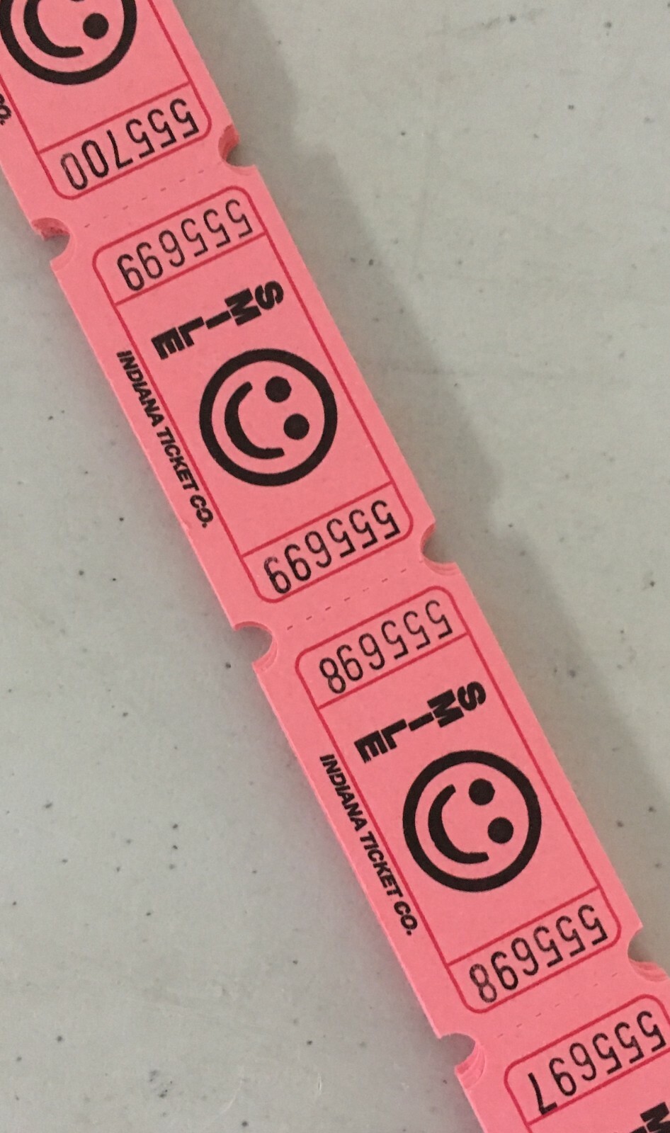 Smiley Smile Face Tickets 2000 Roll of 2000 Single Stub Raffle Fun Fair ...