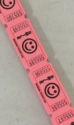 Smile Face Tickets Roll of 2000 Single Stub Smile Emoji Raffle Fun Fair ...