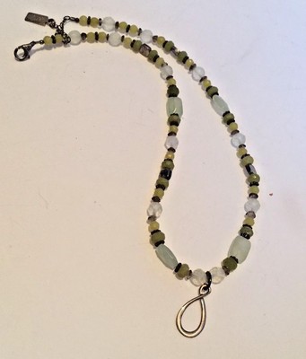Baroni Designs 925 Sterling Silver Pendant Prehnite Quartz Bead Strand ...